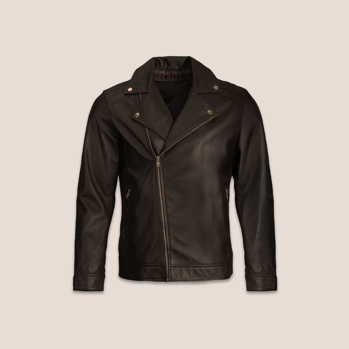 Flint Brown Leather Double Rider Jacket | AllStone Leather