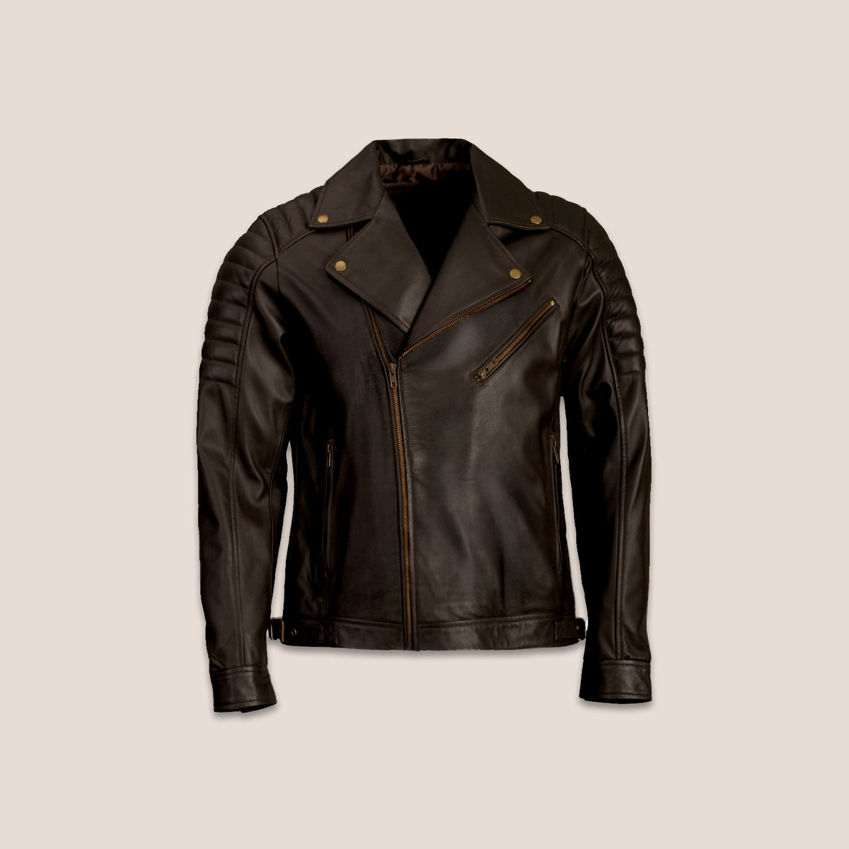 Morven Brown Leather Double Rider Jacket | AllStone Leather